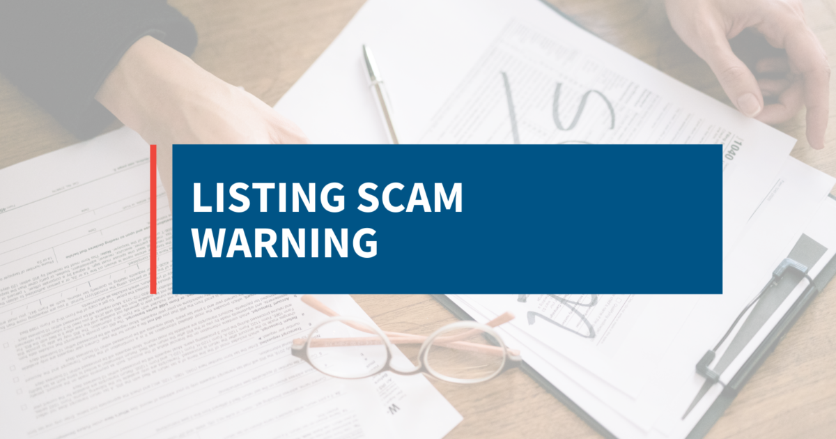 Be on the Lookout for Listing Scams! | CCIAOR